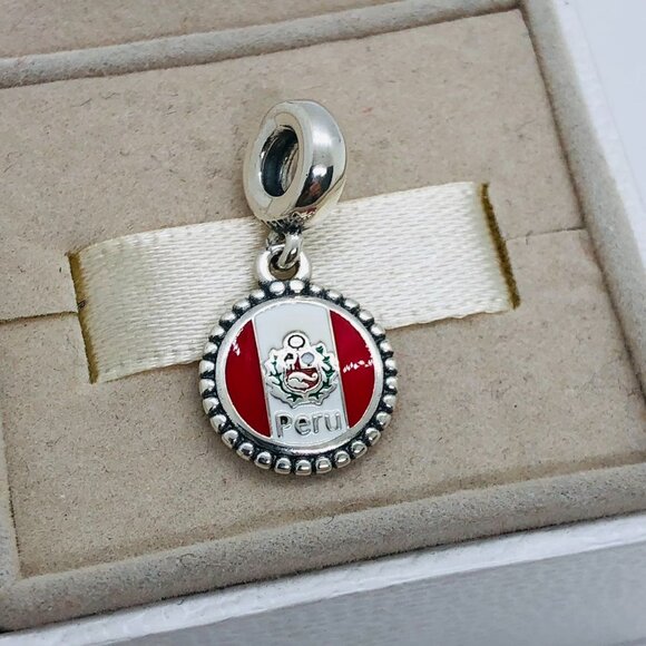 Pandora | Jewelry | Pandora Peru Flag Charm S925 Silver With | Poshmark